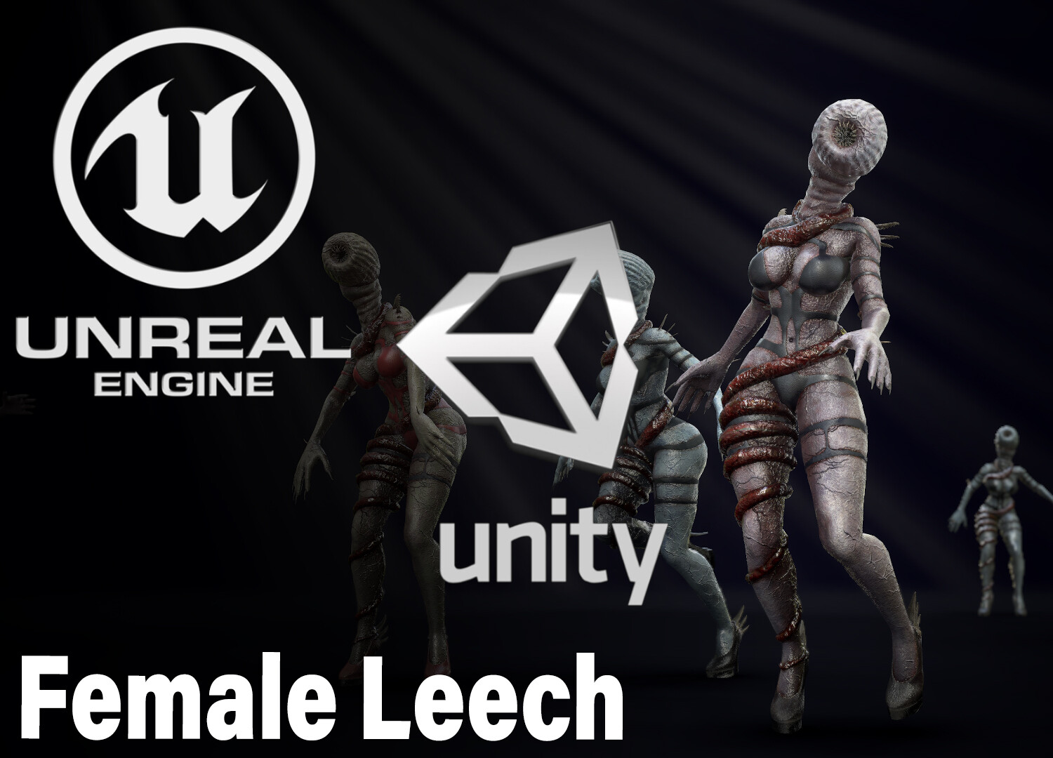 Artstation Female Leech Game Assets