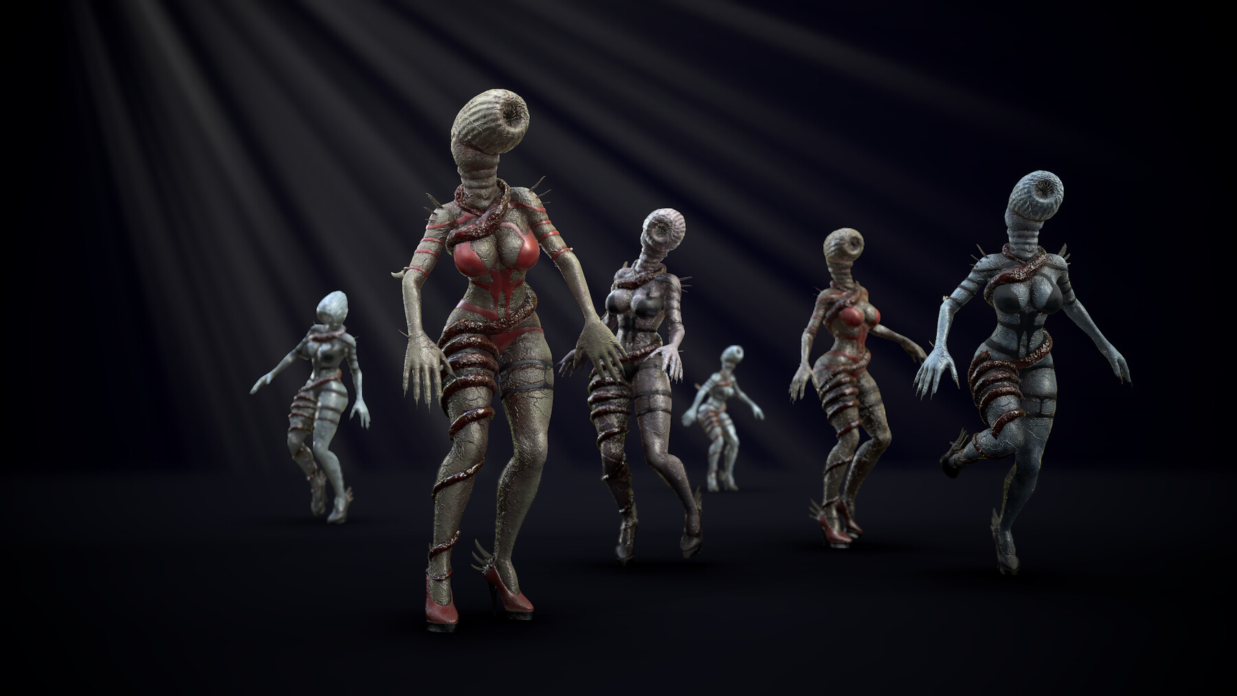 Artstation Female Leech Game Assets