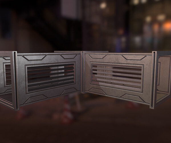 ArtStation - Sci Fi Ventilation Shaft Low-poly 3D model | Game Assets