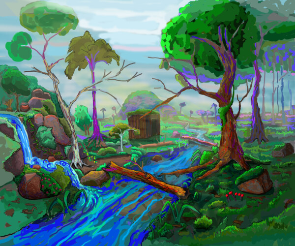 ArtStation - Digital Painting / Digital Art ( Forest landscape ) | Artworks