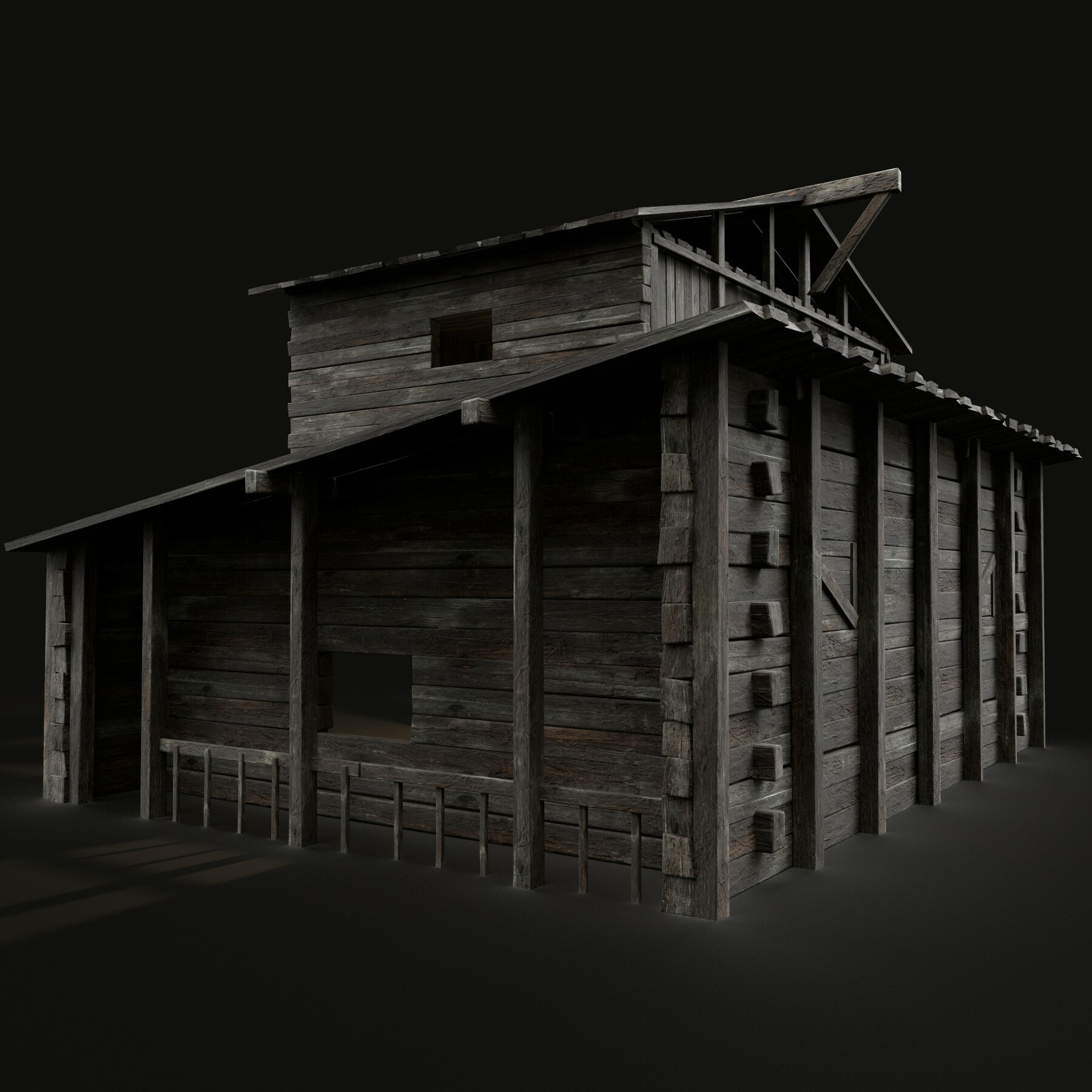 ArtStation - GRANARY WAREHOUSE MEDIEVAL BARN STORAGE STORE VILLAGE ...