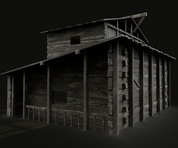 ArtStation - GRANARY WAREHOUSE MEDIEVAL BARN STORAGE STORE VILLAGE ...