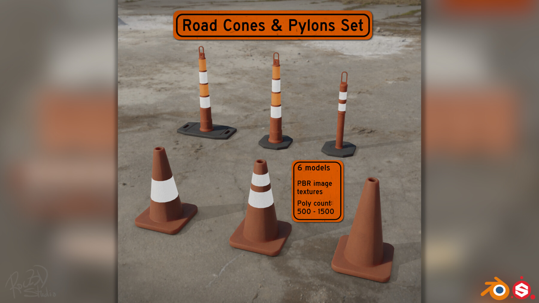 ArtStation - Road Cones and Pylons Pack | Resources