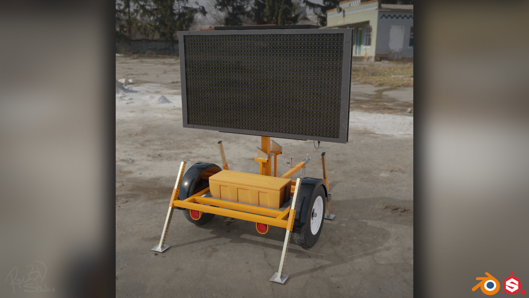 ArtStation - Traffic Message Signboard | Resources