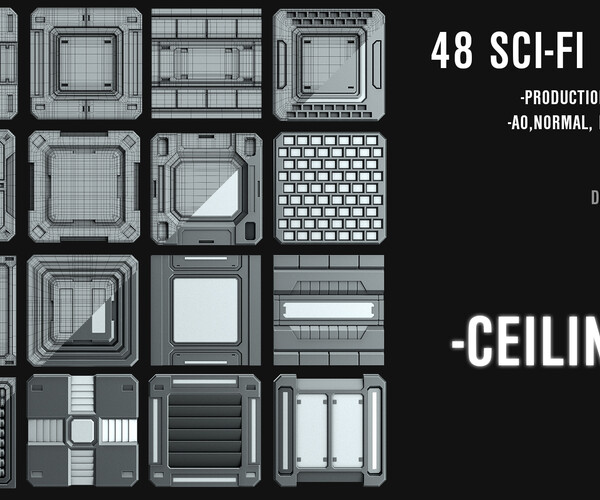 ArtStation - 48 REPEATABLE SCI-FI PANELS [4 in one Passes] | Resources