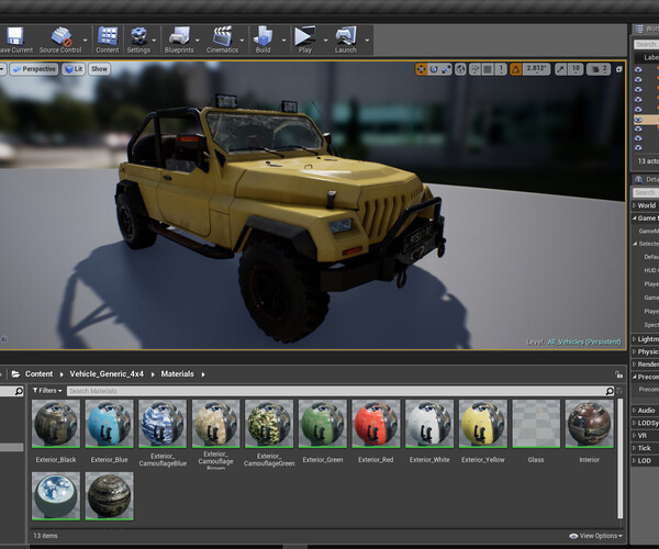 ArtStation - UE4 Rigged Vehicle Setup Driveable Animated SUV car | Game ...