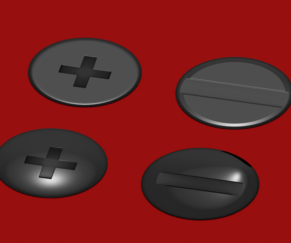 ArtStation - 4 Classic Screw Decals + .Blend file | Game Assets