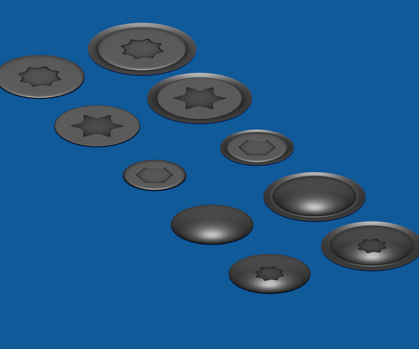 ArtStation - 5 Industrial Screw Decals + Blend file | Resources