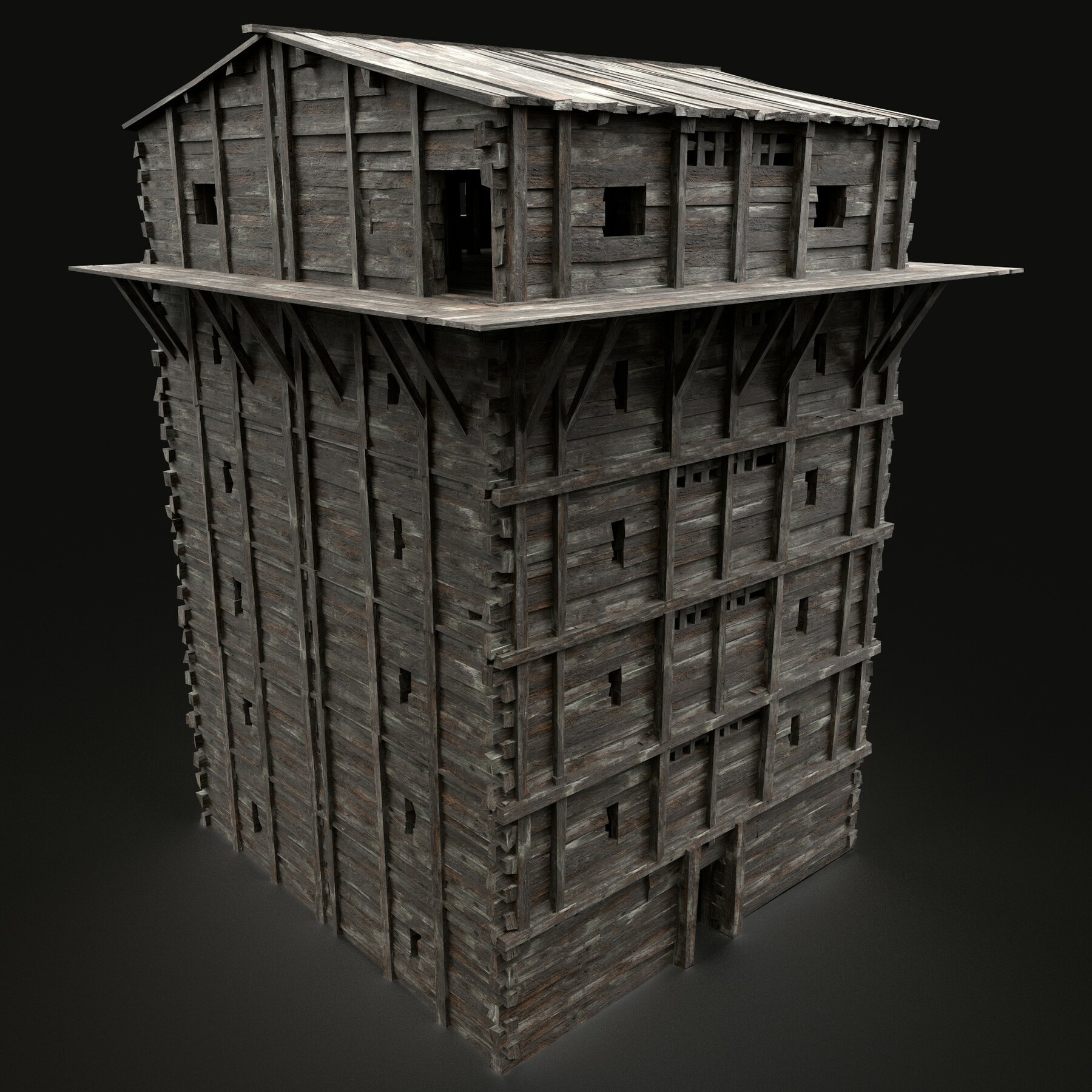 ArtStation - MEDIEVAL WATCHTOWER SCOUT TOWER VILLAGE GUARD WAREHOUSE ...