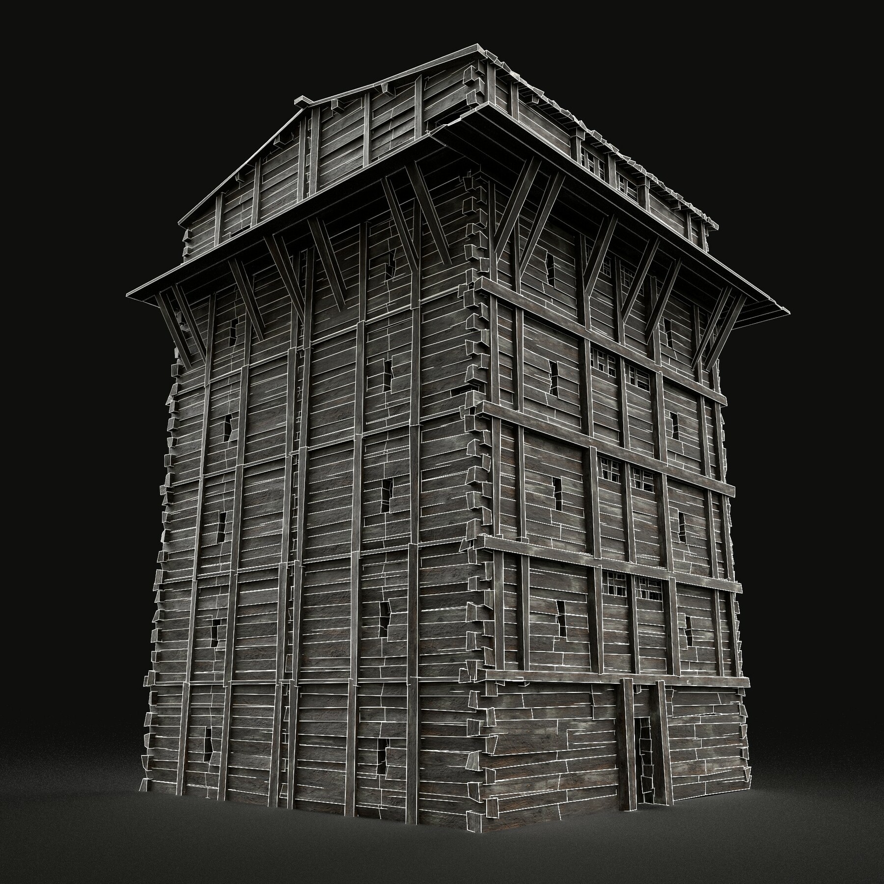 ArtStation - MEDIEVAL WATCHTOWER SCOUT TOWER VILLAGE GUARD WAREHOUSE ...