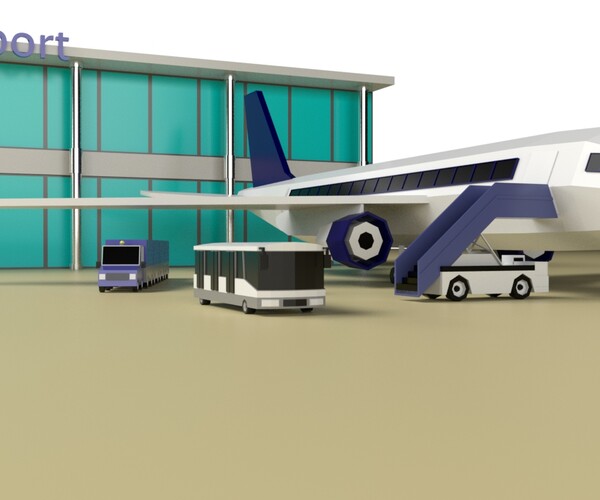 ArtStation - Low poly Airport Pack + Maya file | Resources