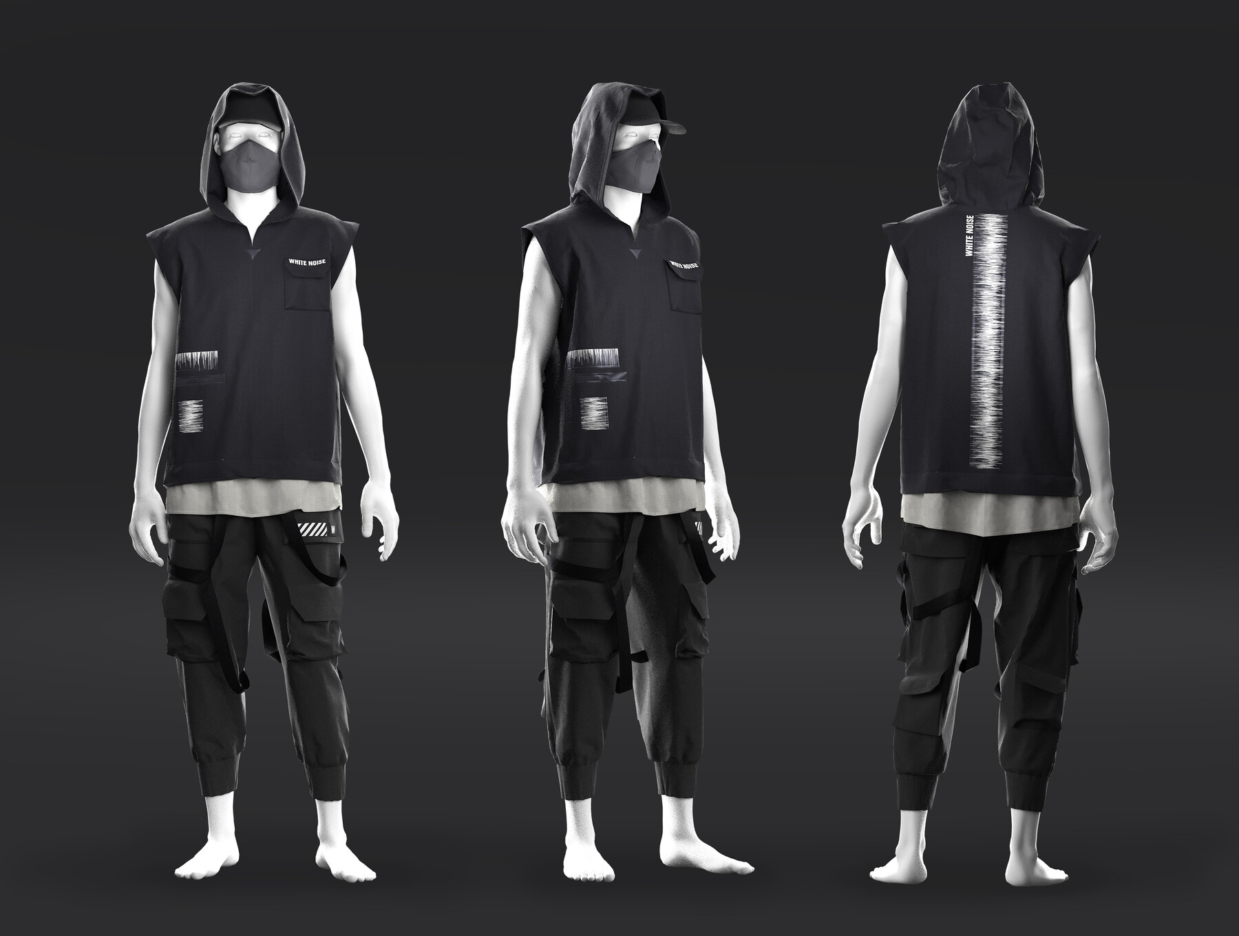 ArtStation - Urban male outfit + bonus mask and baseball cap /MD/Clo3d ...