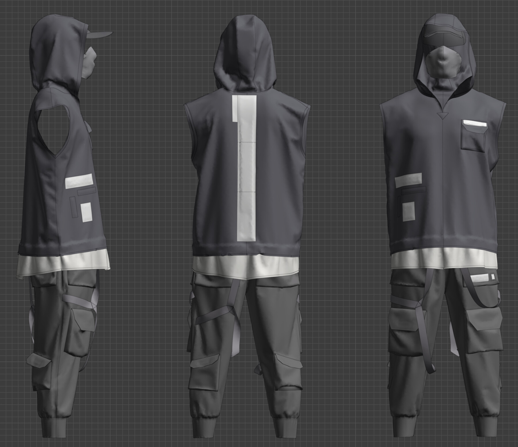 ArtStation - Urban male outfit + bonus mask and baseball cap /MD/Clo3d ...