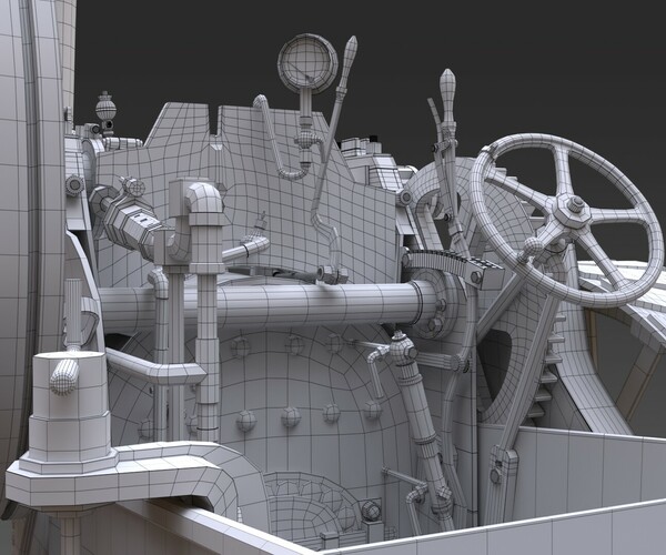 ArtStation - Steam Engine 3D Model with Textures & Arnold Shaders ...