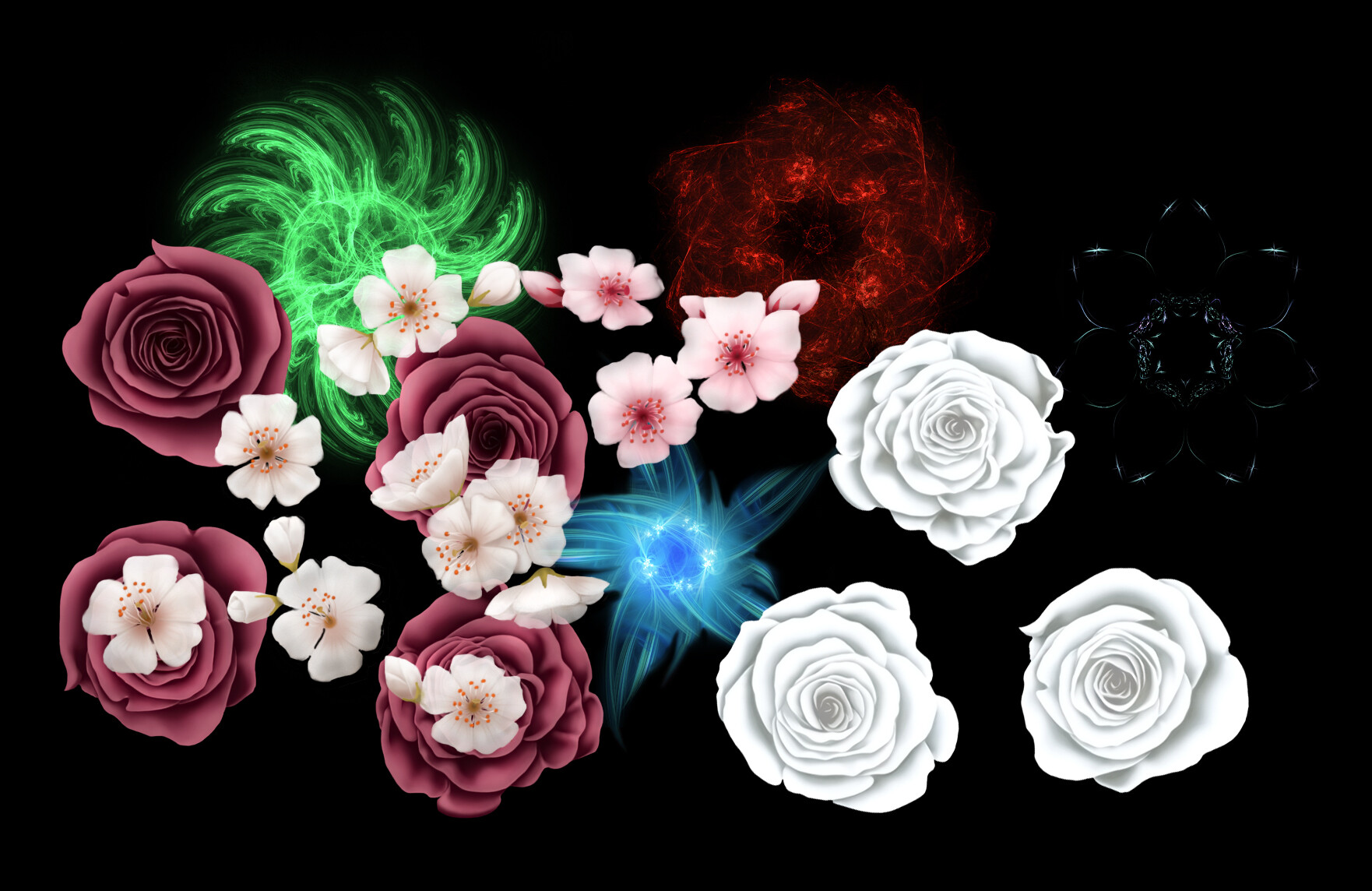 ArtStation - Roses, Alien Buds, and Cherry Blossoms, Oh My! (Stock ...