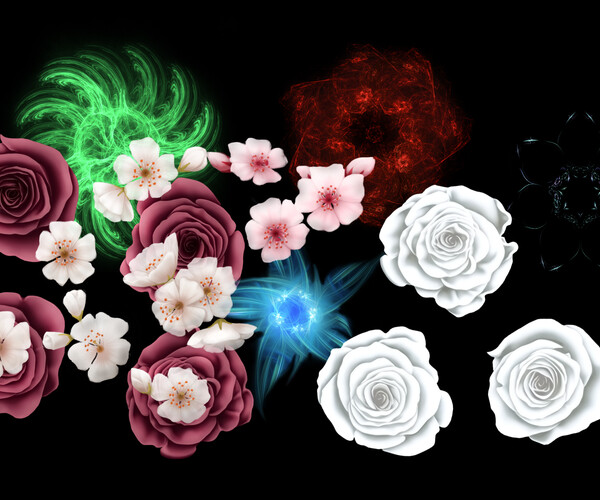 ArtStation - Roses, Alien Buds, and Cherry Blossoms, Oh My! (Stock ...