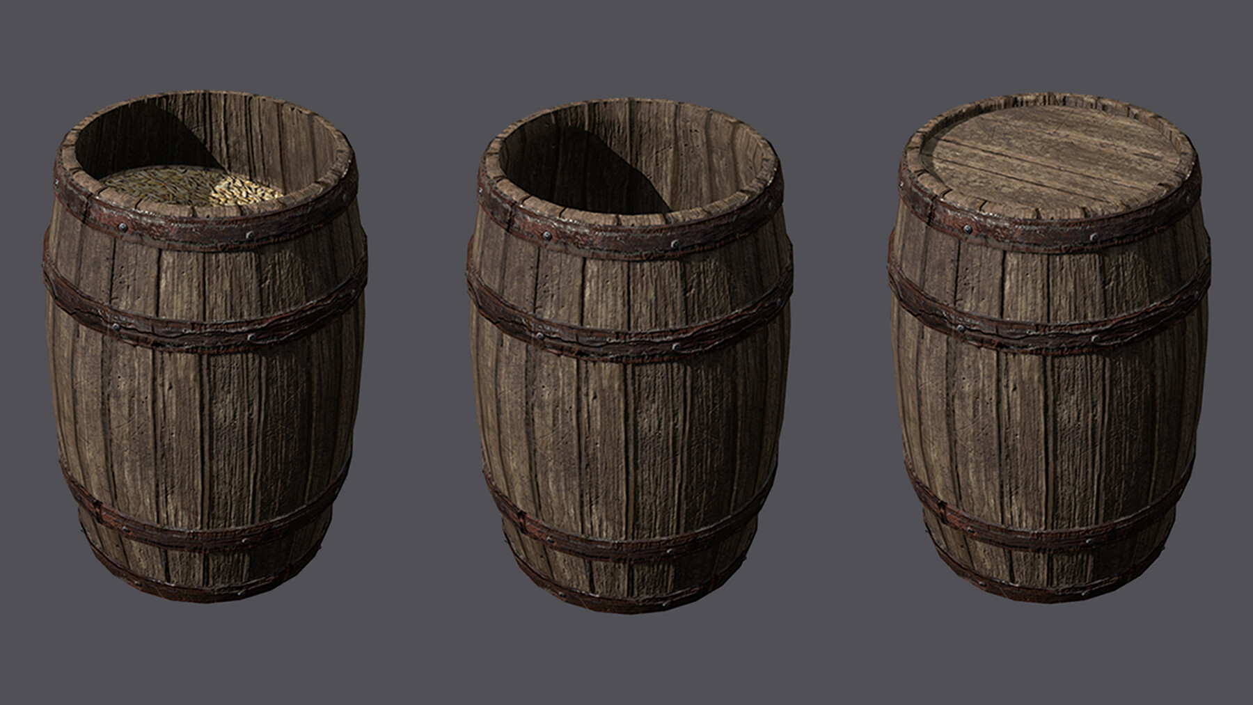 ArtStation - Medieval barrels kit | Game Assets