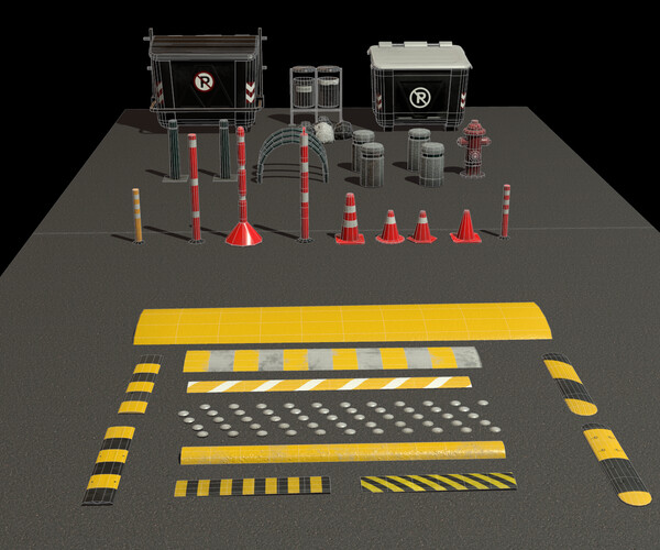 ArtStation - city props low poly realistic | Game Assets