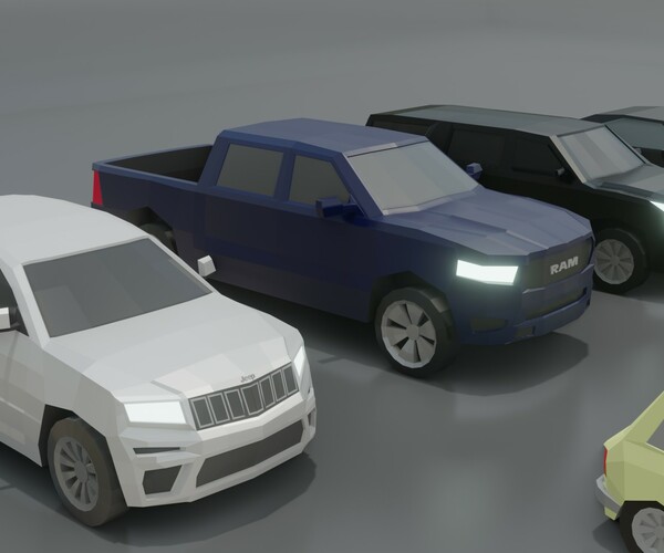 ArtStation - collection of 9 low poly cars | Resources