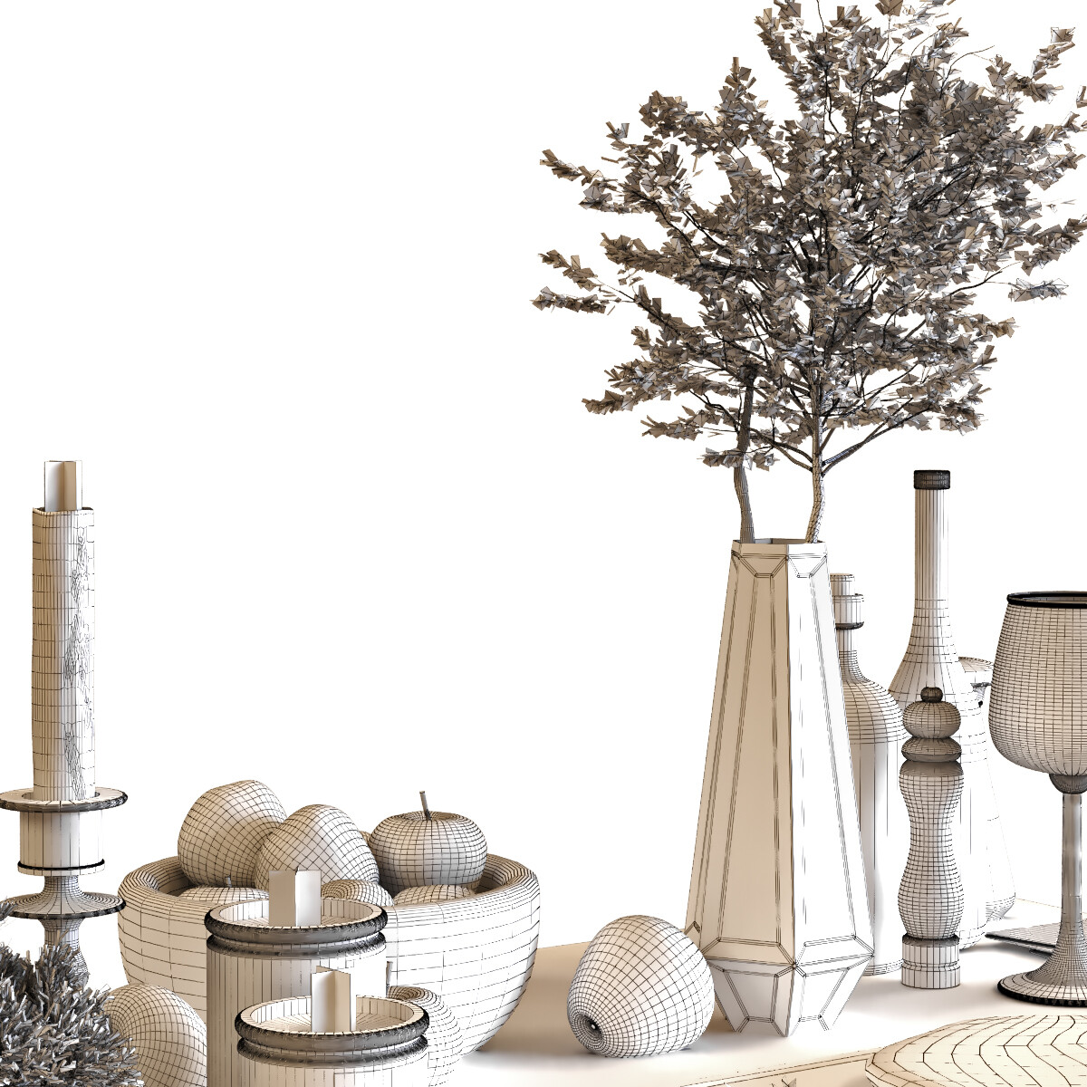 ArtStation - dining table set 005 | Resources