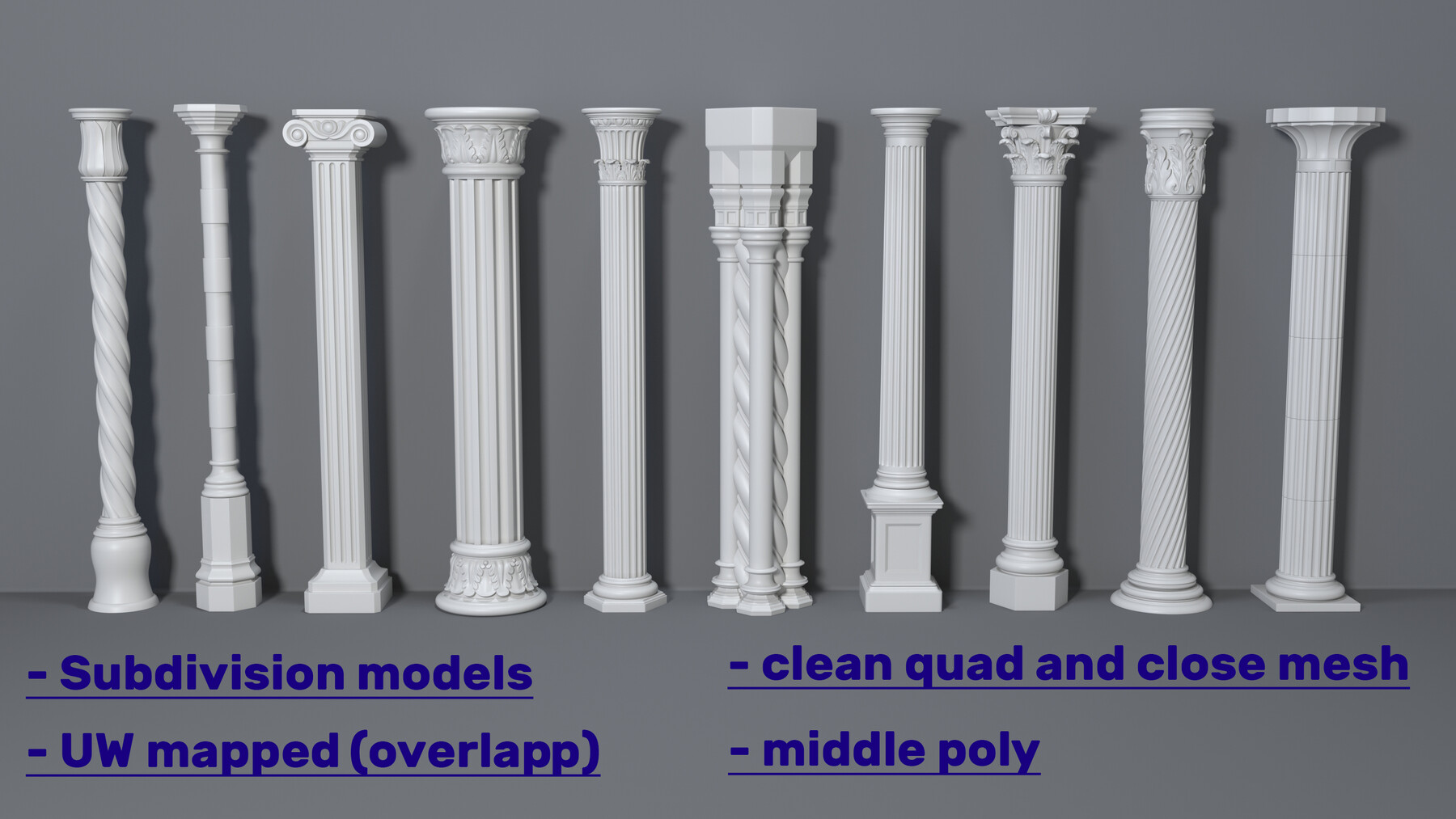 ArtStation - Columns Collection -1 - 10 pieces | Resources