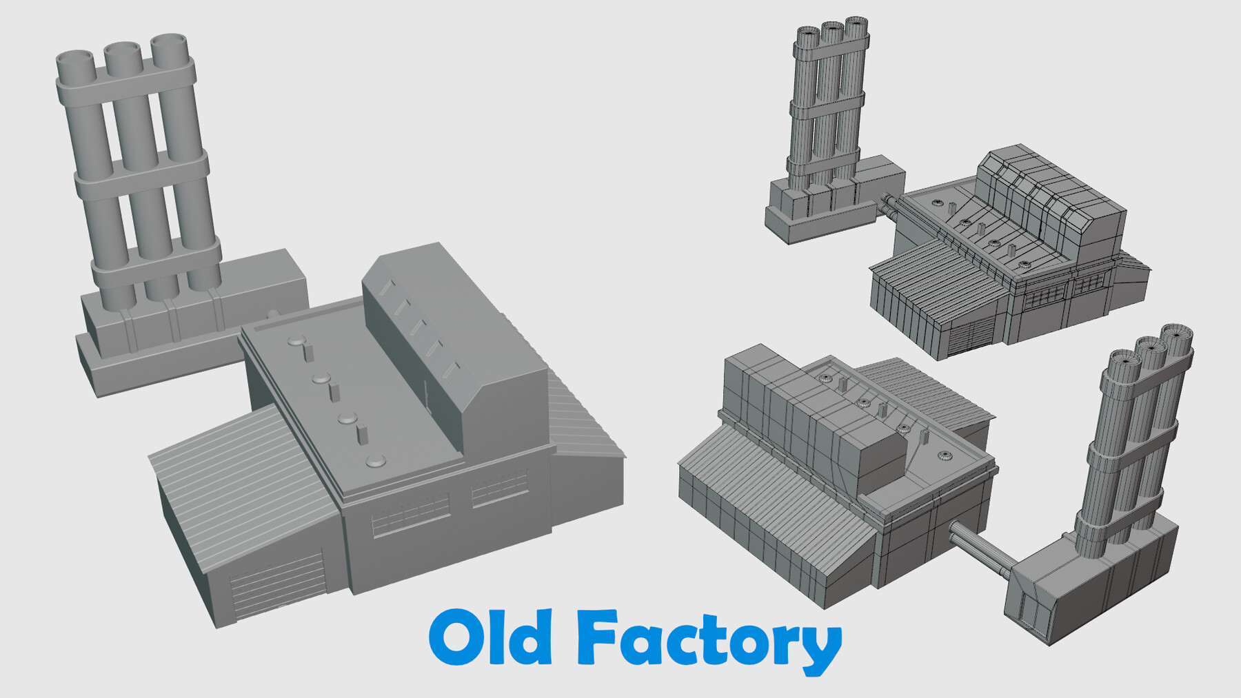 ArtStation - Factories low-poly 7 pack | Game Assets