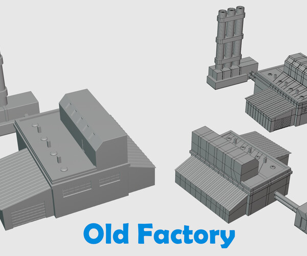 ArtStation - Factories low-poly 7 pack | Game Assets