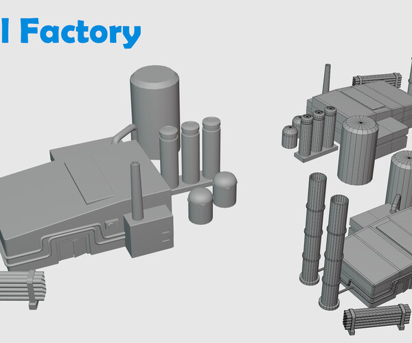 ArtStation - Factories low-poly 7 pack | Game Assets