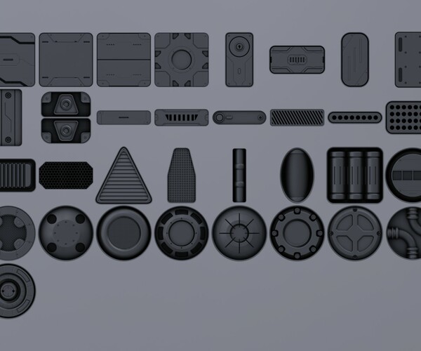 ArtStation - 50 Sci Fi Decal Pack (Decal Machine 2.1 Ready) | Resources