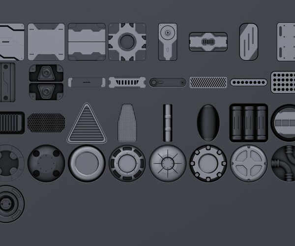 ArtStation - 50 Sci Fi Decal Pack (Decal Machine 2.1 Ready) | Resources