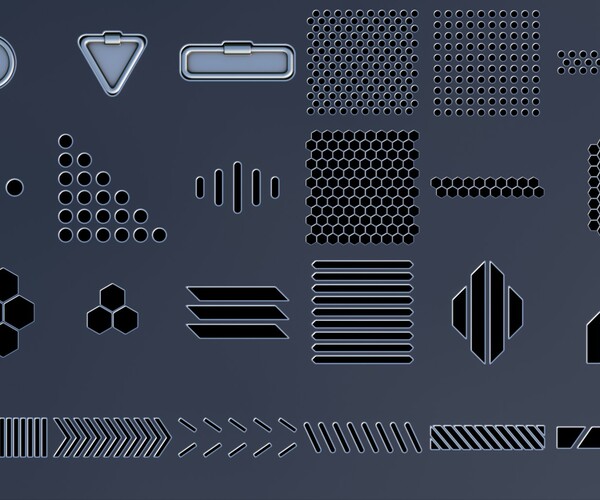 ArtStation - [200] Hard Surface Detailing Decal Pack (Decal Machine 2.1 ...