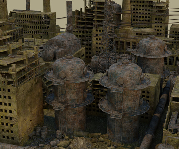 ArtStation - Ruined Factory And Suburbs | Resources