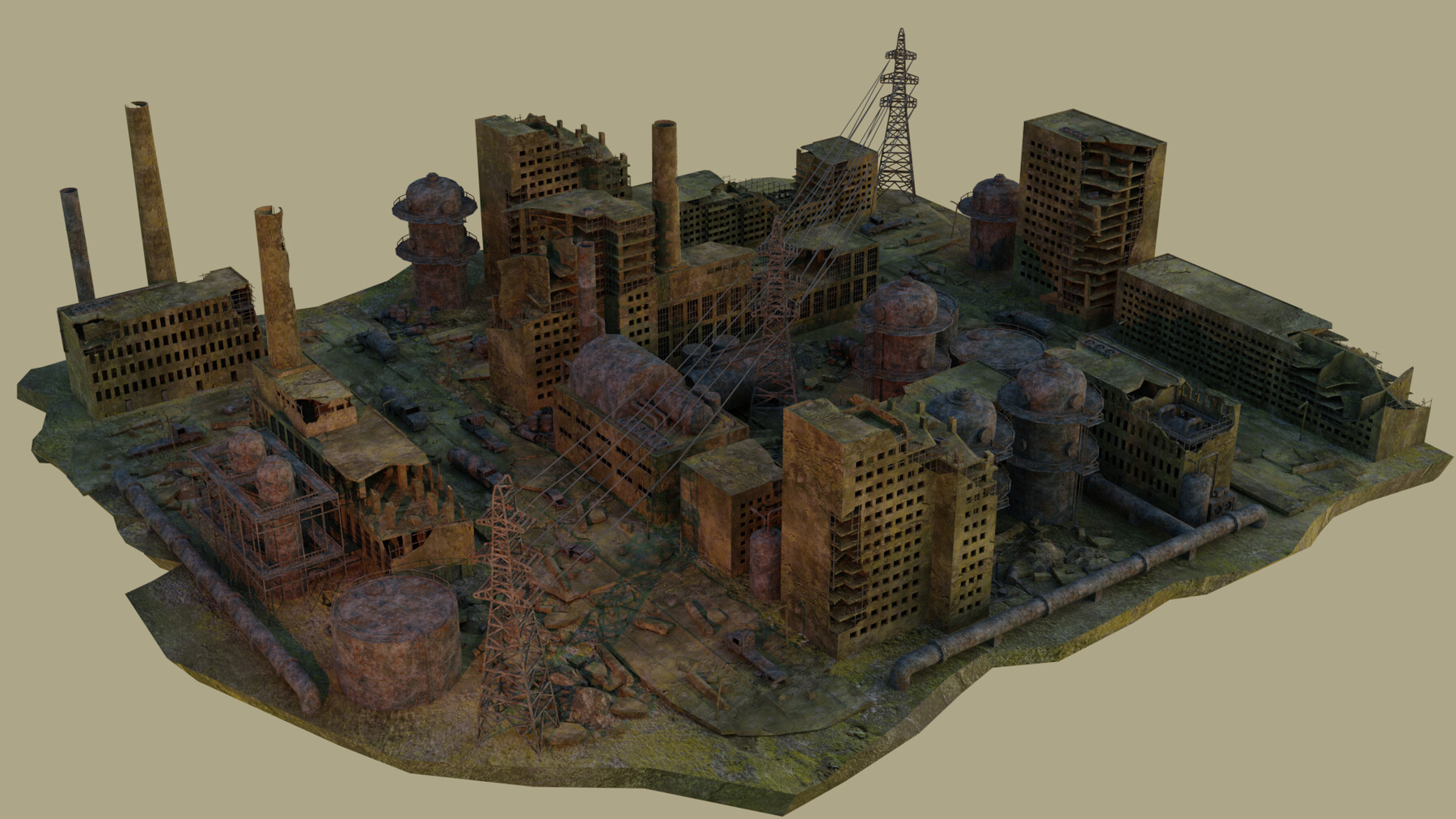 ArtStation - Ruined Factory And Suburbs | Resources