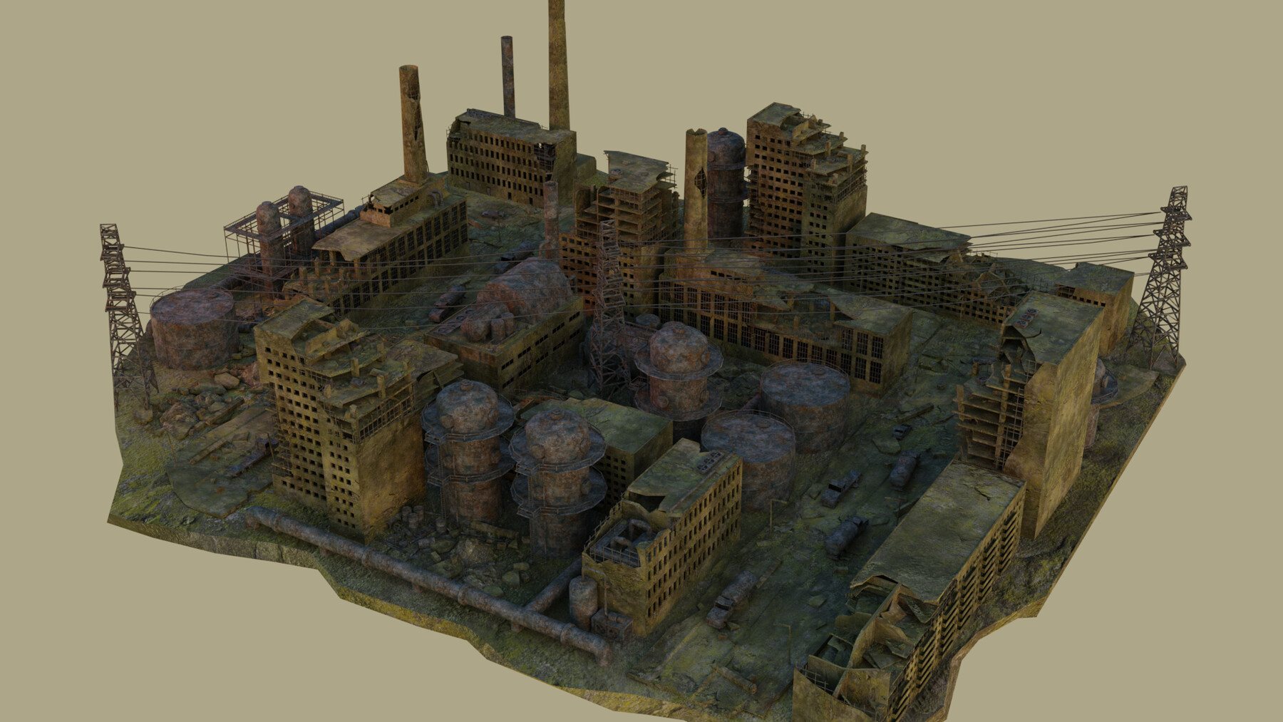 ArtStation - Ruined Factory And Suburbs | Resources