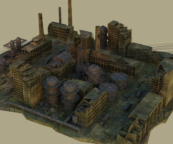 ArtStation - Ruined Factory And Suburbs | Resources