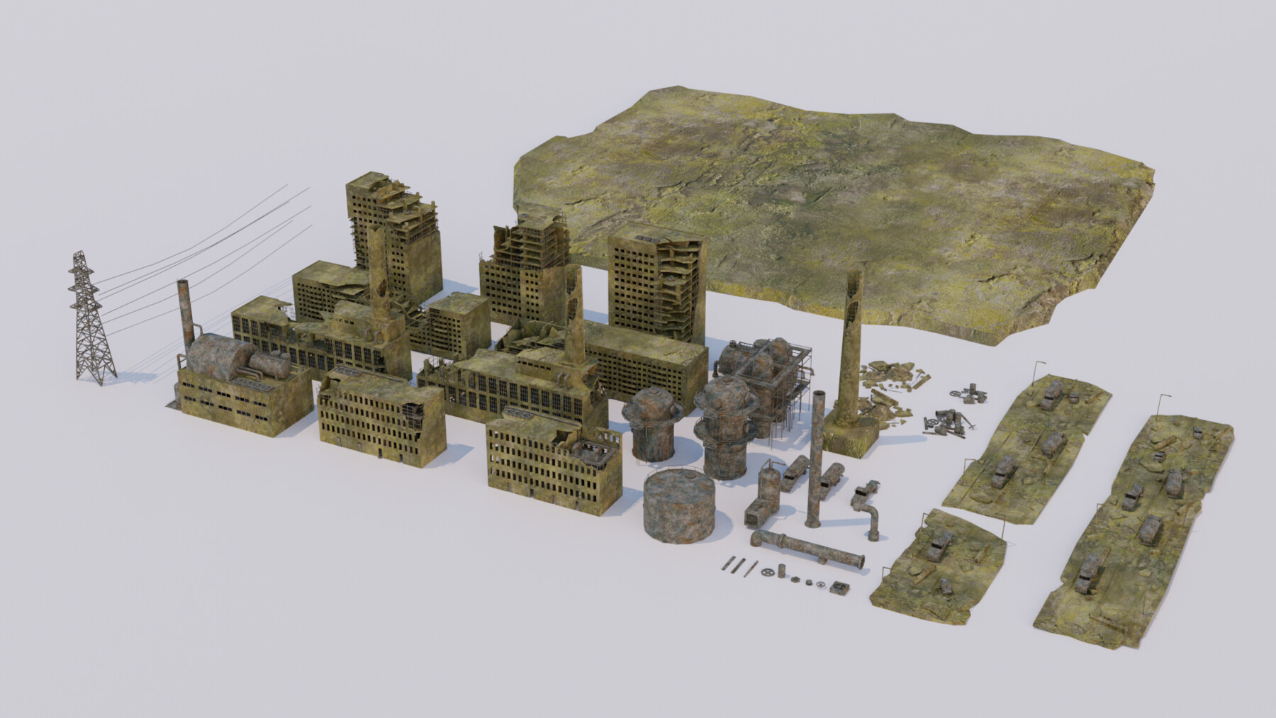 ArtStation - Ruined Factory And Suburbs | Resources