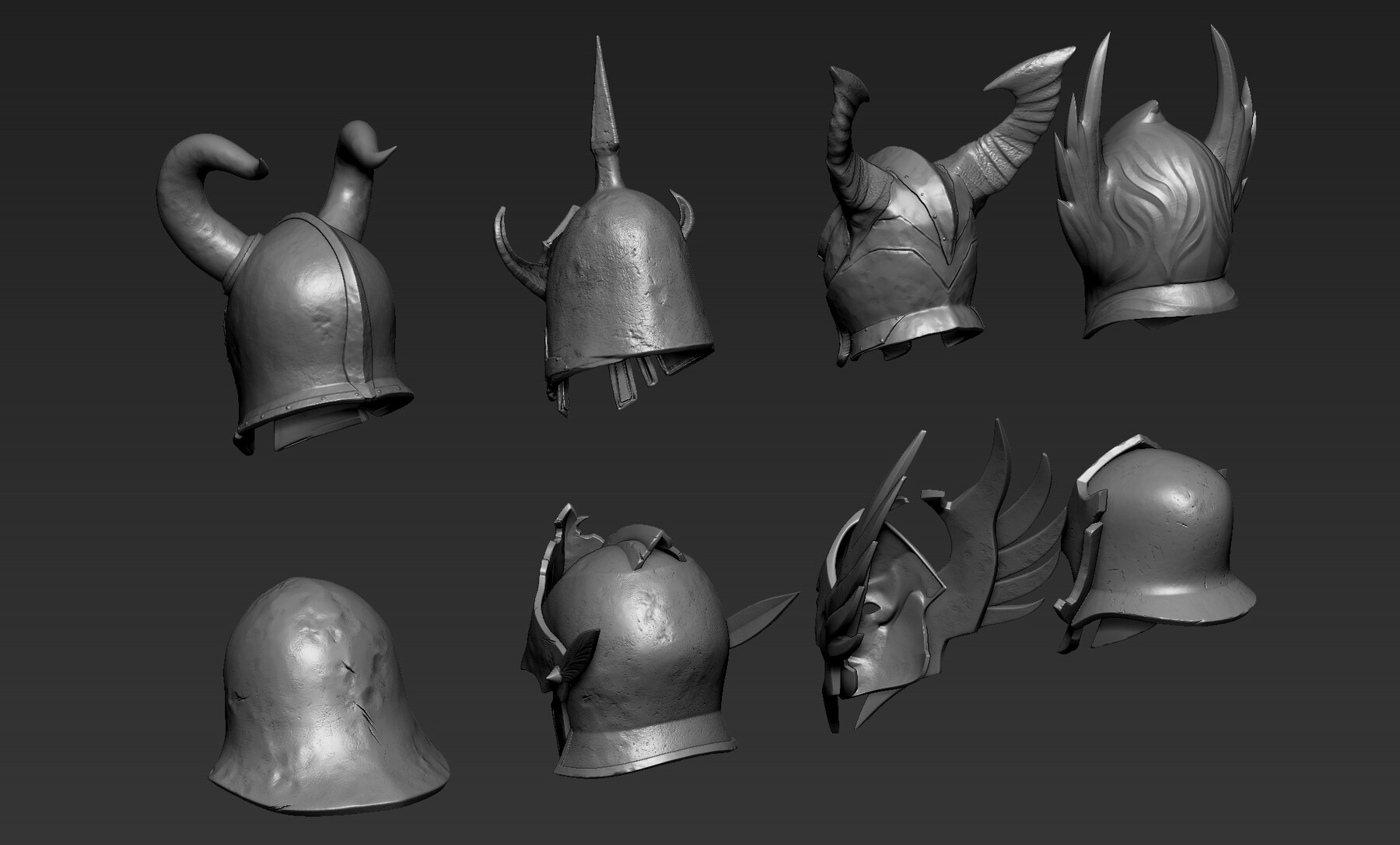 ArtStation - Set of 3d Printable Medieval Helmets Part 1 | Resources