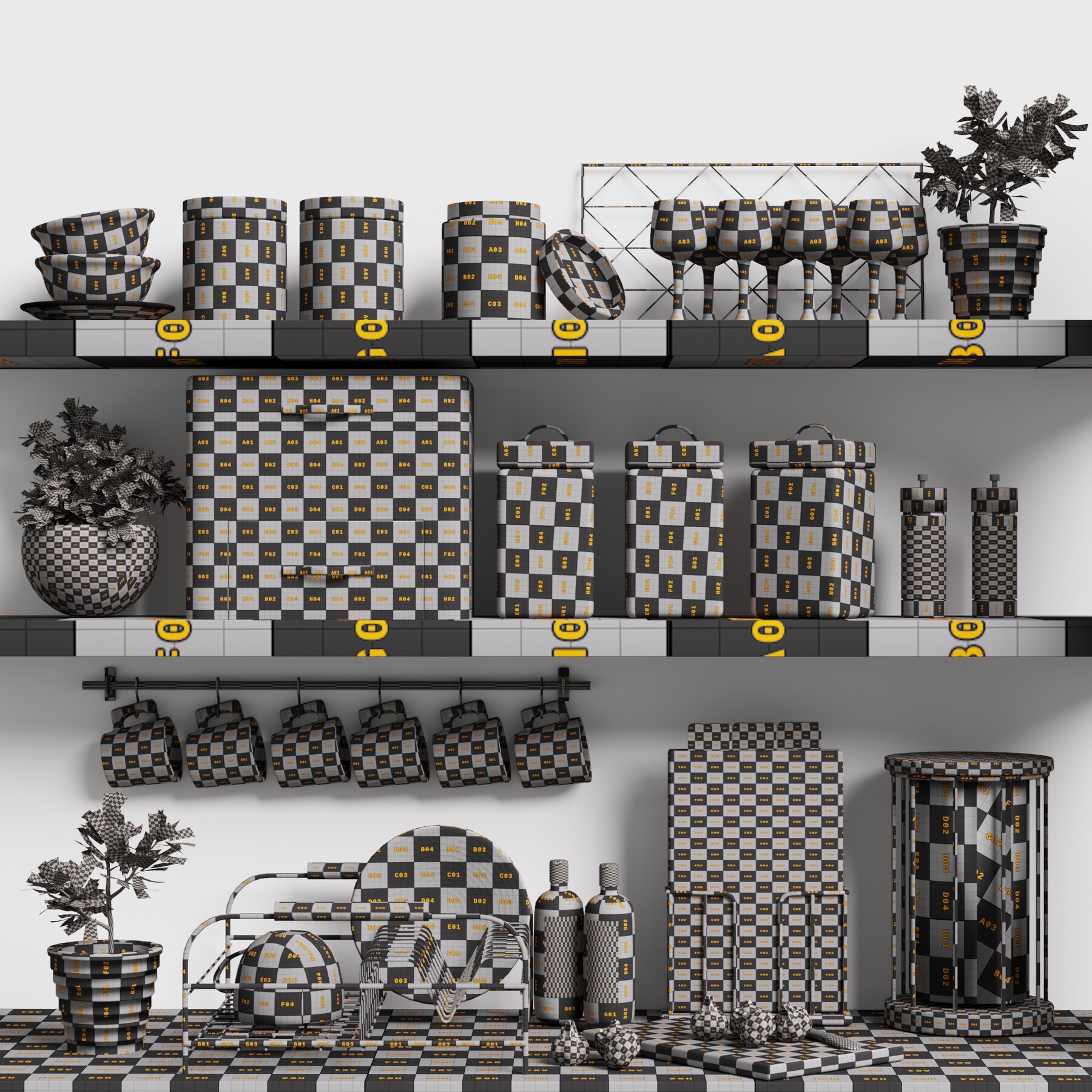 ArtStation - 3dasset Next kitchen accessories shelf | Resources