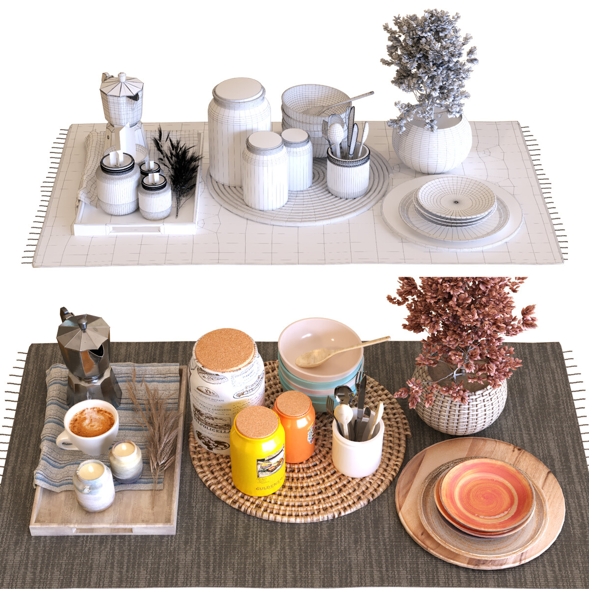 ArtStation - table decoration set 007 | Resources
