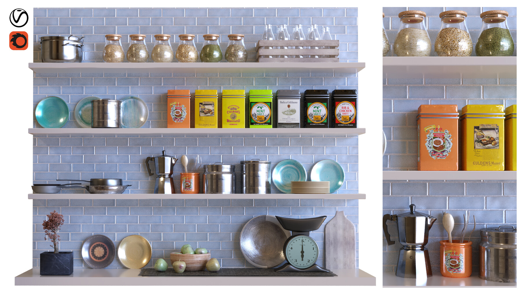 ArtStation - kitchen decor set 004 | Resources