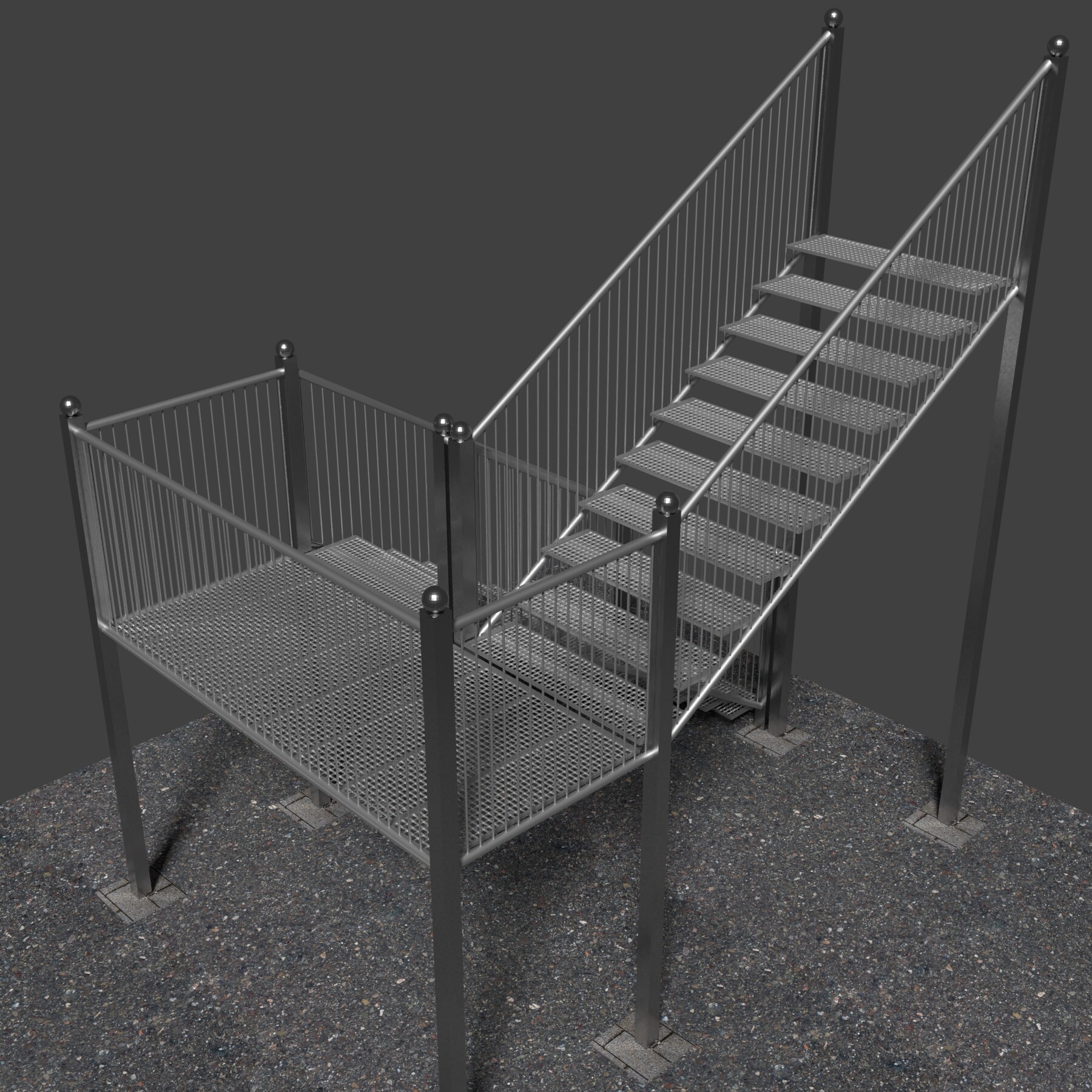 ArtStation - Metal Stairs 3D-Model | Game Assets