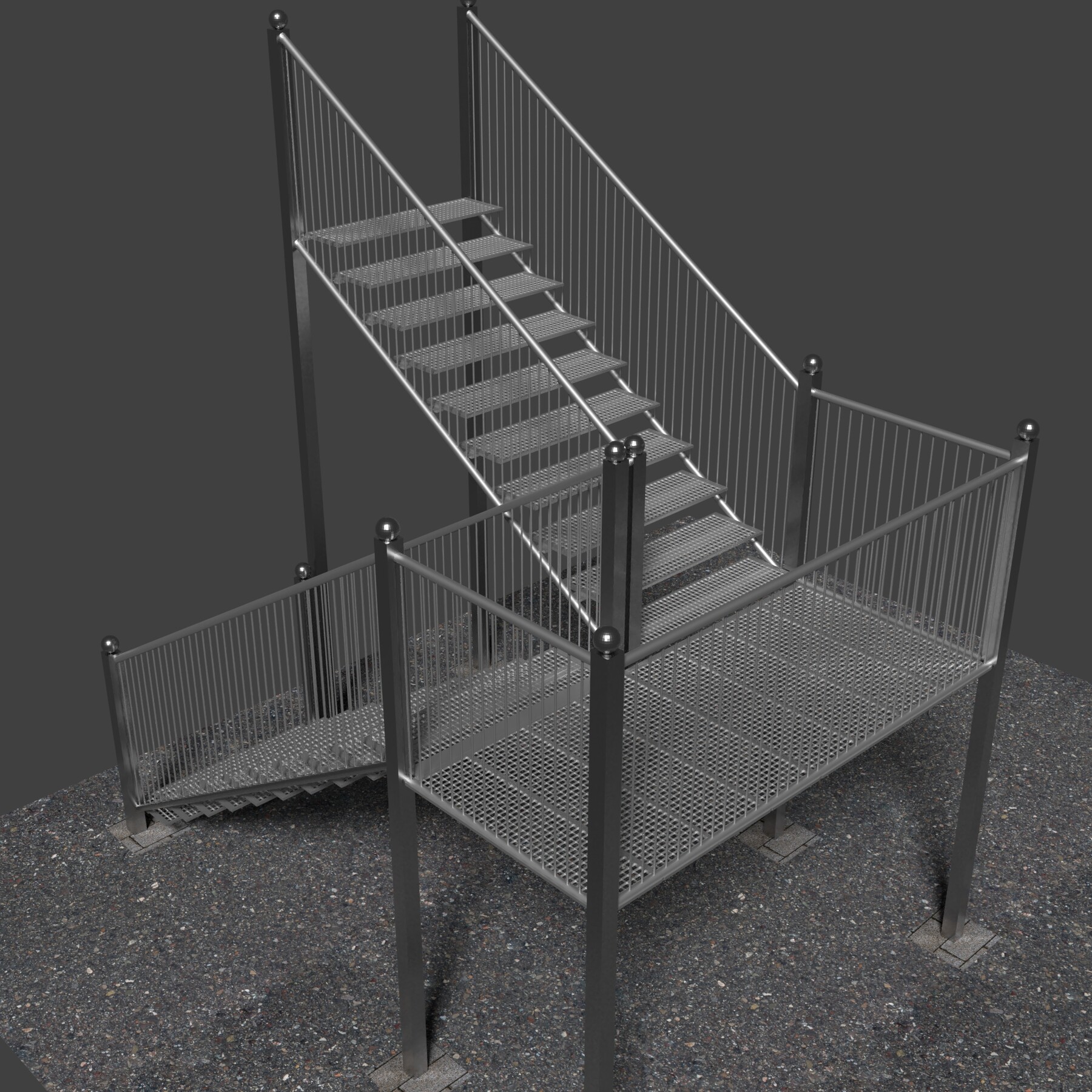 ArtStation - Metal Stairs 3D-Model | Game Assets