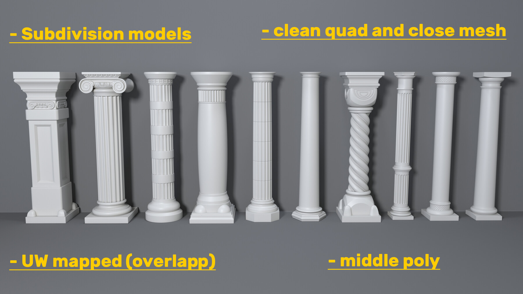 ArtStation - Columns Collection -2 - 10 pieces | Resources