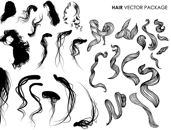 ArtStation - Hair Vector Package Hair Vector Set | Artworks