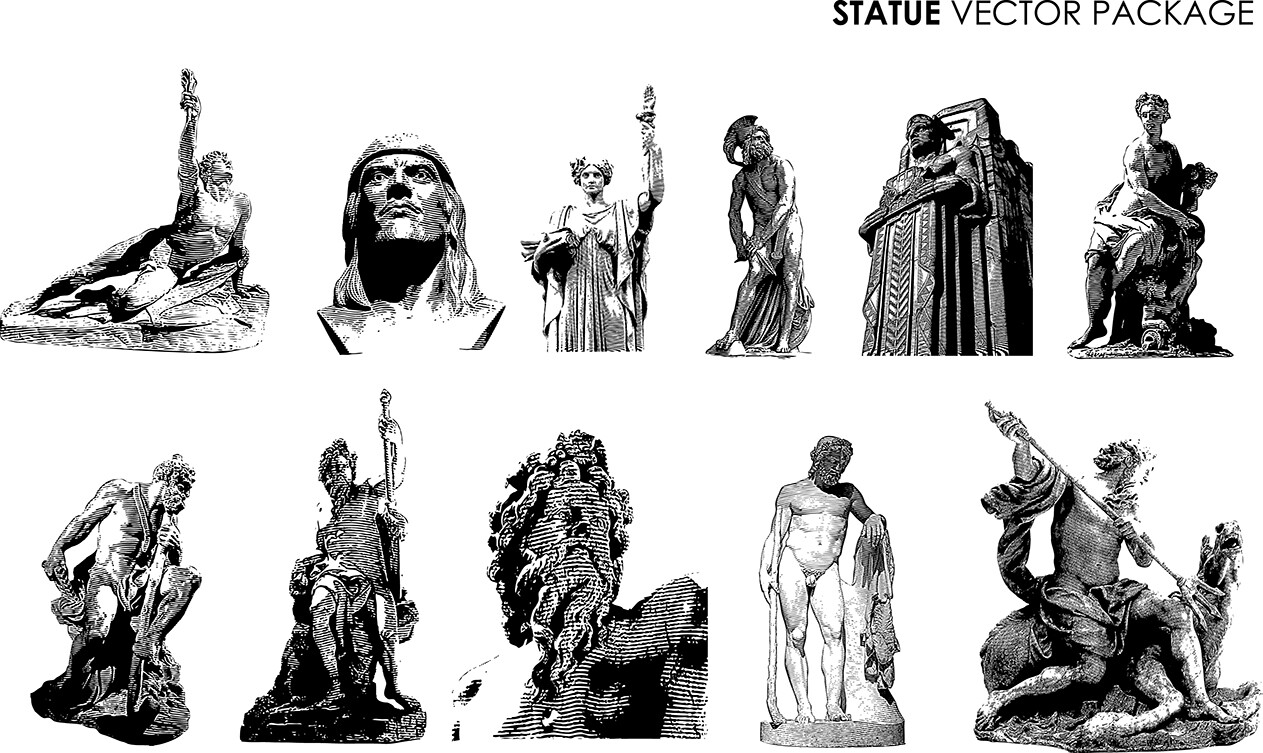 ArtStation - Statue Vector Package, Adobe Illustrator Statues Vector ...