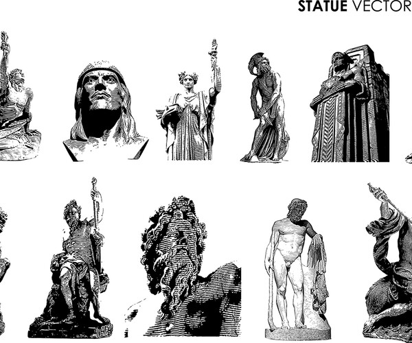 ArtStation - Statue Vector Package, Adobe Illustrator Statues Vector ...