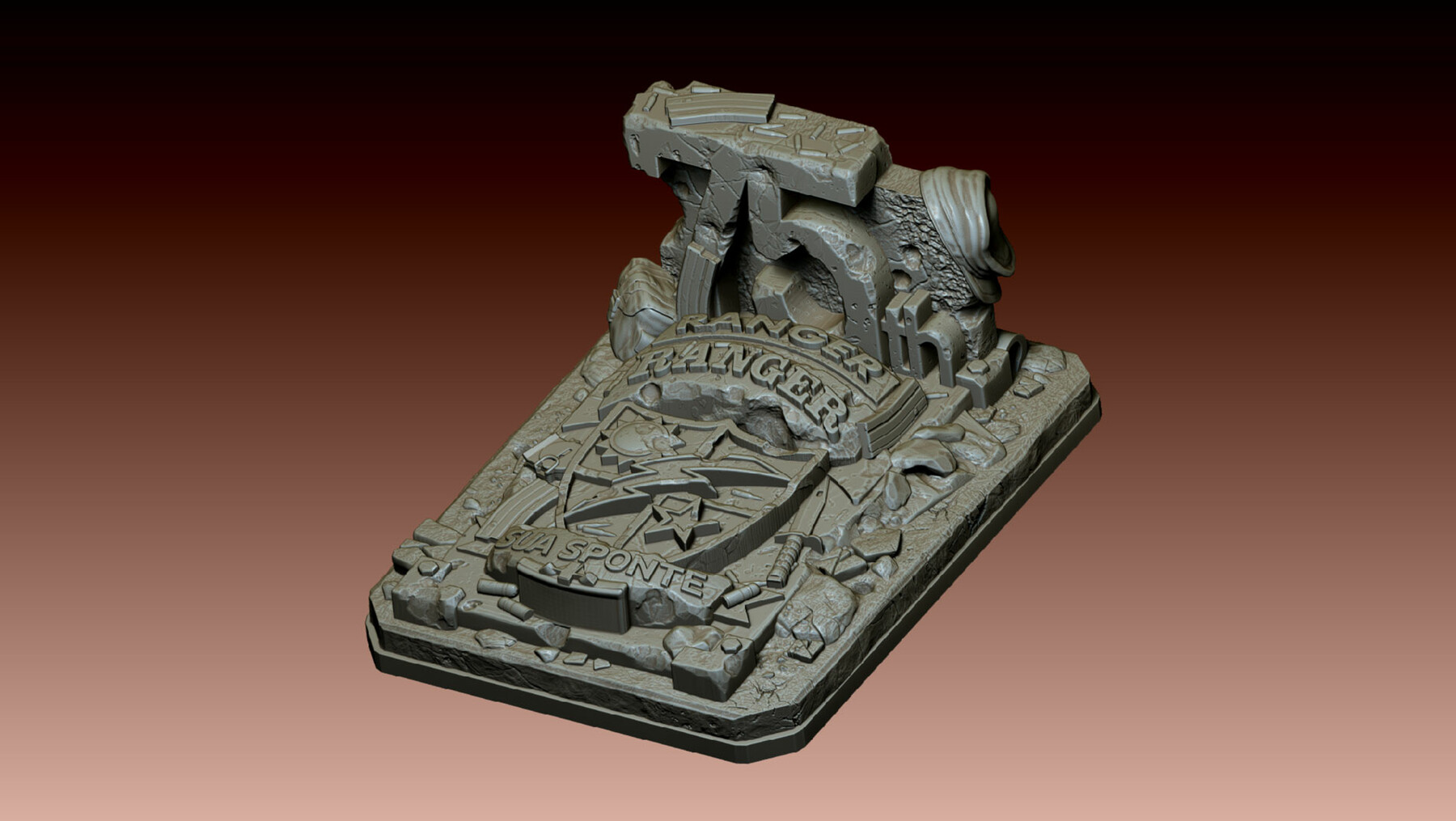 ArtStation - Army 75th Rangers Plaque for 3D Print | Resources