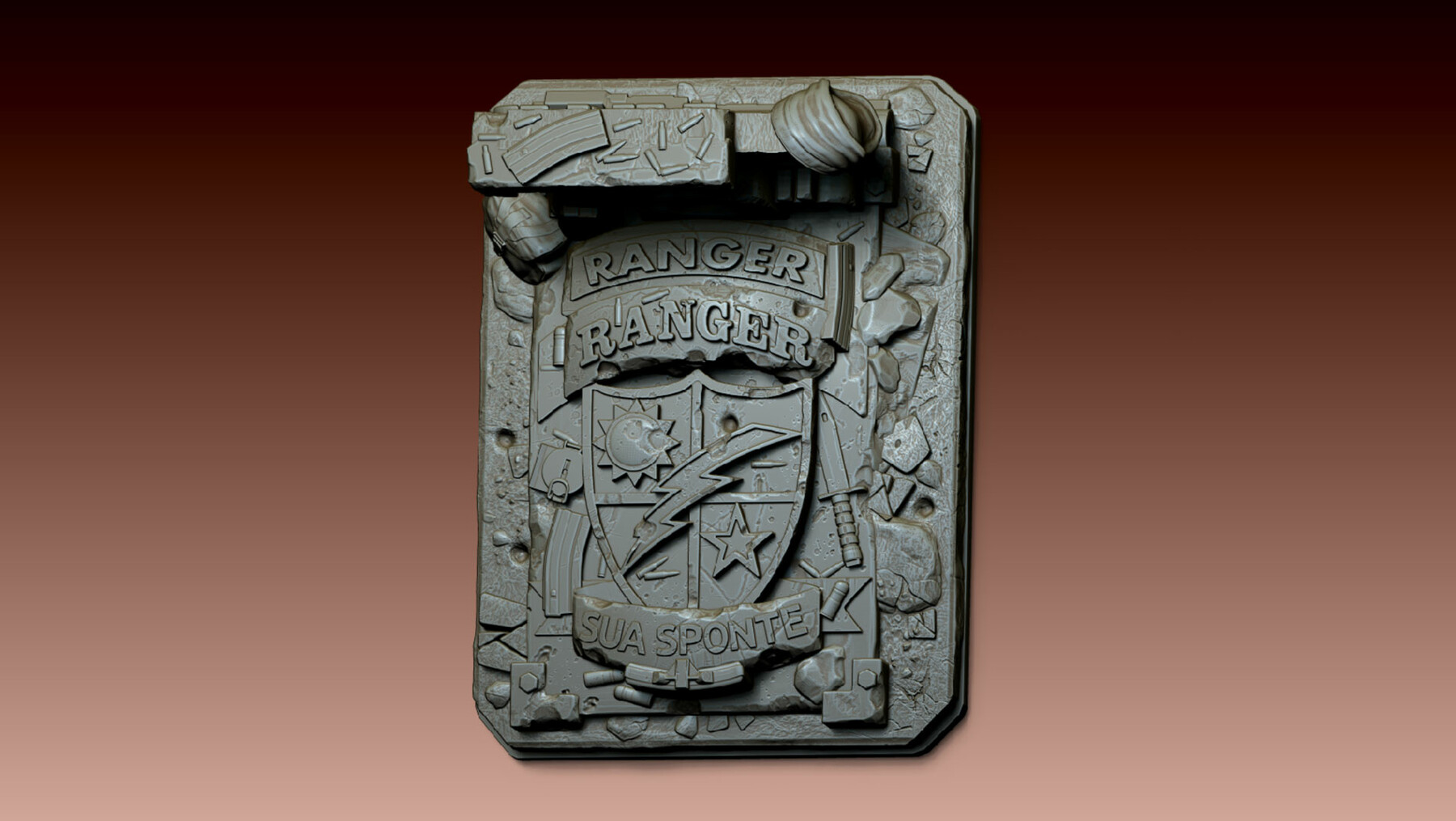 ArtStation - Army 75th Rangers Plaque for 3D Print | Resources