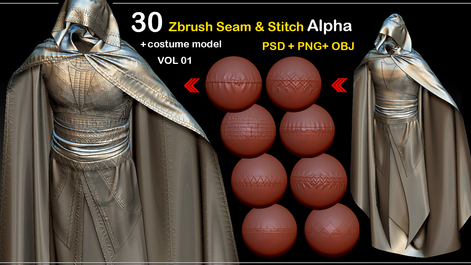 ArtStation - 30 Zbrush seam & stitch alpha | Brushes