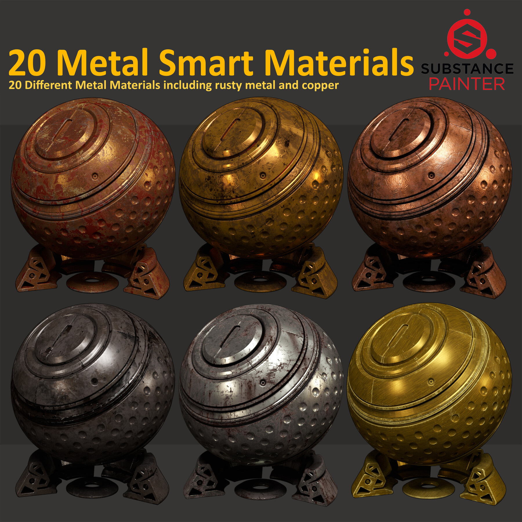 ArtStation - 20 Metal Smart Material - Vol 2 | Resources